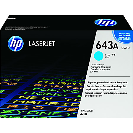 HP 643A Cyan Toner Cartridge Q5951AC - ODP Business Solutions