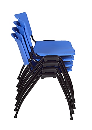 Regency M Breakroom Stacking Chairs ChromeBlue Pack Of 4 Chairs ...