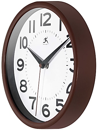 Infinity Instruments Metro Round Wall Clock 9 Brown - Office Depot