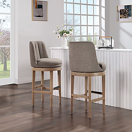 Office Star Rowan Counter Height Spindle Stools CementMedium Oak Set Of ...