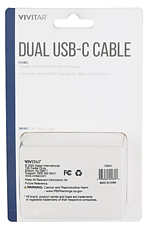 Vivitar USB C Charging Cable 10 White NIL3010 - Office Depot