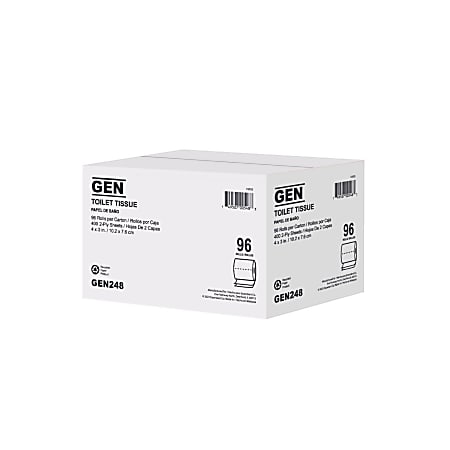 General Standard Bath Tissue 2 Ply White 4x 3 400 SheetsRoll 96 ...