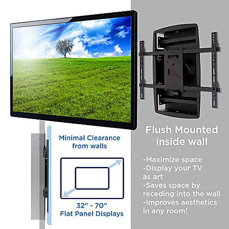 Mount It MI 381 Recessed TV Wall Mount 18 H x 29 W x 5 D Black - Office ...