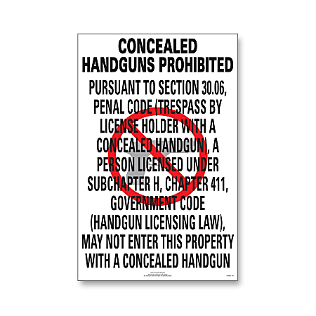 ComplyRight State Weapons Law 1 Year Poster Service English Texas 11 x ...