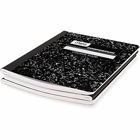 Mead Composition Notebooks 9 34 x 7 12 College Ruled 100 Sheets Black ...