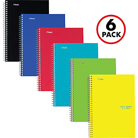 Mead Five Star Wire Bound Notebooks 9 12 x 6 2 Subject College Ruled 80 ...