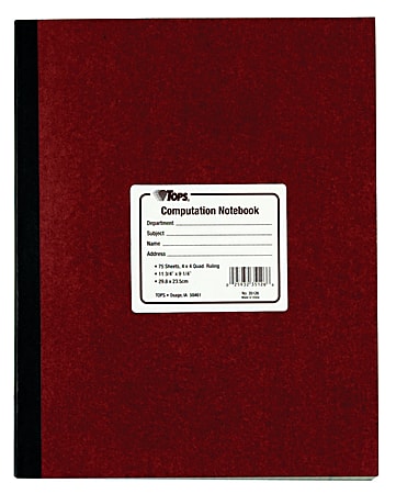TOPS Computation Notebook 11 34 x 9 14 4 x 4 Quad 75 Sheets - Office Depot