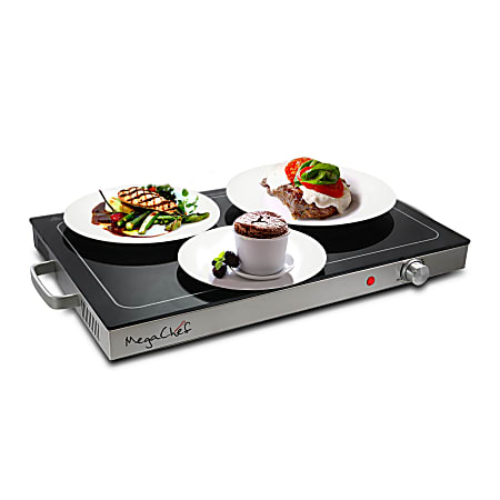 MegaChef Electric Warming Tray 2 12 H x 14 W x 24 D Black - Office Depot