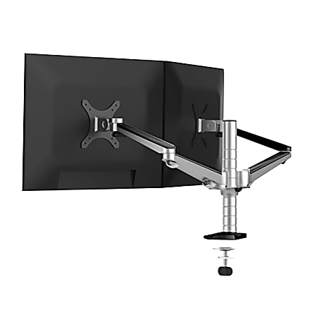 VersaDesk OmniView Dual Monitor Arm Silver - Office Depot