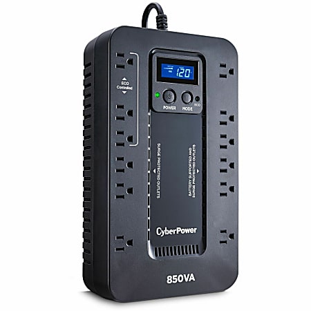 CyberPower EC850LCD Ecologic UPS Systems 850VA510W 120 VAC NEMA 5 15P ...