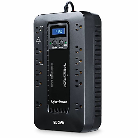 CyberPower EC850LCD Ecologic UPS Systems 850VA510W 120 VAC NEMA 5 15P ...