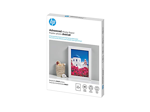 HP Advanced Photo Paper for Inkjet Printers Glossy 5 x 7 66 Lb. Pack Of ...