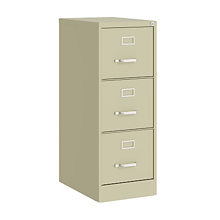 Hirsh Commercial 22 D Vertical 3 Drawer File Cabinet Putty - Office Depot