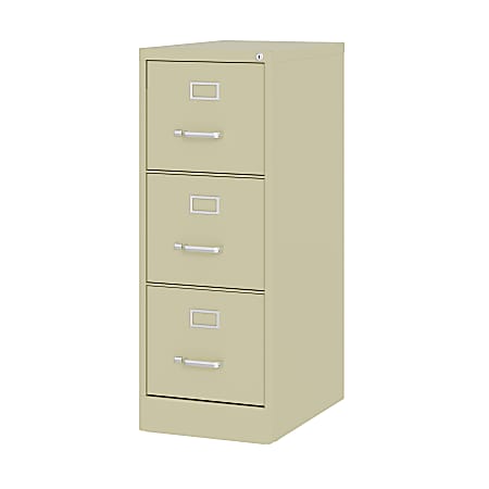 Hirsh Commercial 22 D Vertical 3 Drawer File Cabinet Putty - Office Depot