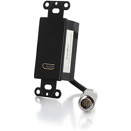 C2G RapidRun Digital HDMI Passive Wall Plate Black - Office Depot