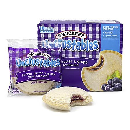 Smuckers Uncrustables Variety Pack 2 Oz 10 Sandwiches Per Box Pack Of 2 ...