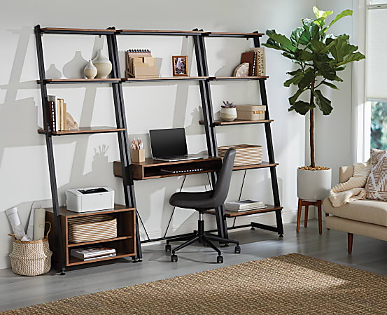 Realspace Belling 35 W Leaning Computer Desk Modern Oak - Office Depot