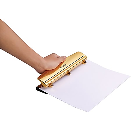 Bostitch Executive Three Hole Punch 12 Sheets Gold 3 Punch Heads 12 ...