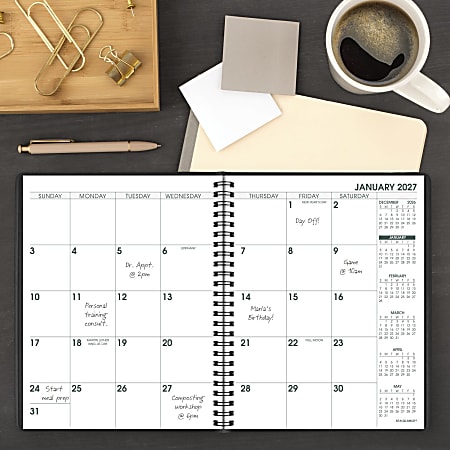 AT A GLANCE Large Print 2027 Monthly Planner Black Medium 7 x 8 34 ...