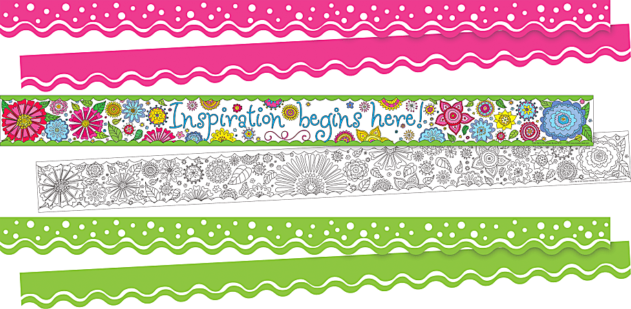 Barker Creek 2 Sided Border Strips Oasis - Office Depot