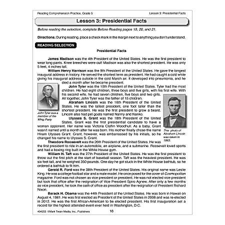 Mark Twain Media Reading Comprehension Practice Grade 5 - Office Depot