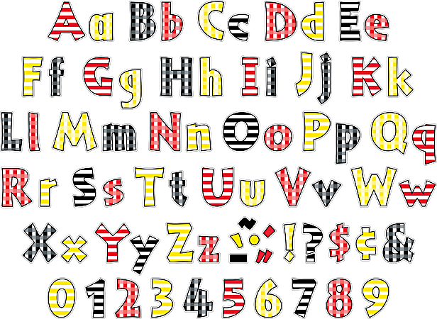 Barker Creek Letter Pop Outs 4 Stripes Solids Set of 510 Pop Outs ...