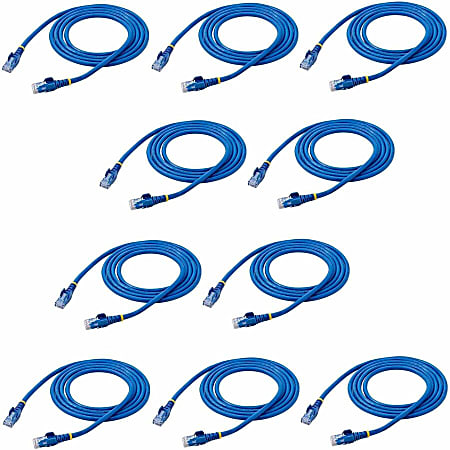 StarTech.com 6 ft. CAT6 Cable 10 Pack BlueCAT6 Patch Cable Snagless ...