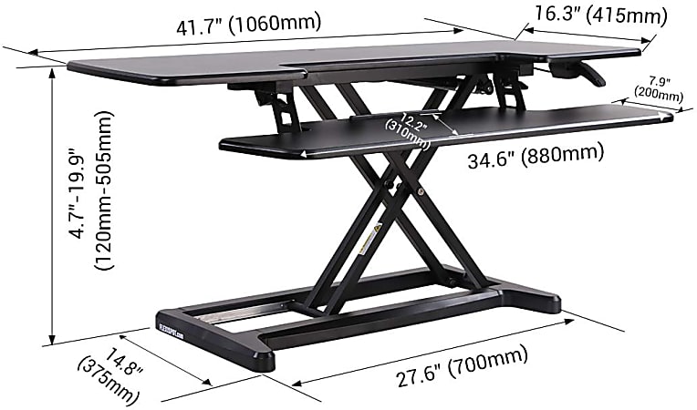 FlexiSpot AlcoveRiser Sit To Stand Desk Converter 42 W Black - Office Depot