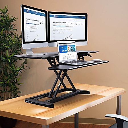 FlexiSpot AlcoveRiser Sit To Stand Desk Converter 42 W Black - Office Depot