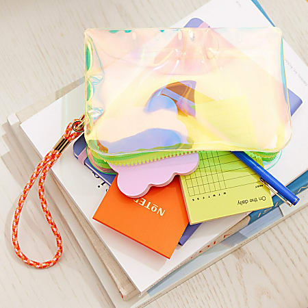Noted by Post it Pen Pouch 7 12 x 5 14 Clear IridescentSoft Yellow Trim ...