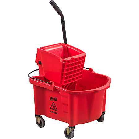 Genuine Joe Mop Bucket And Wringer Combination 26 Quarts Red - Office Depot