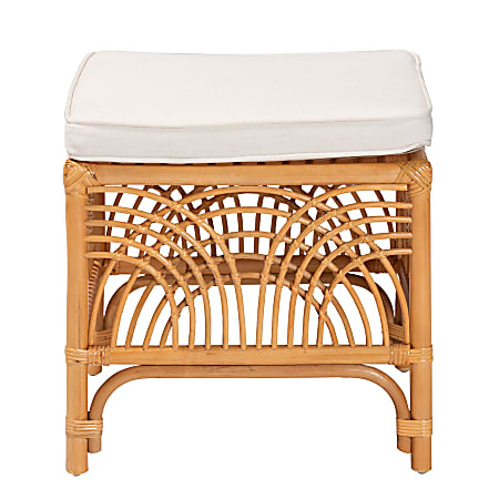 bali pari Materra Modern Bohemian Rattan Footstool 18 12 H x 18 18 W x ...