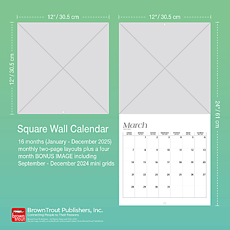 2025 BrownTrout President Barack Obama Monthly Plastic Free Square Wall ...
