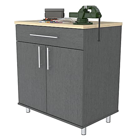 Inval KRATOS 2 Door Base 32 W Garage Storage Cabinet Graphite GrayMaple ...