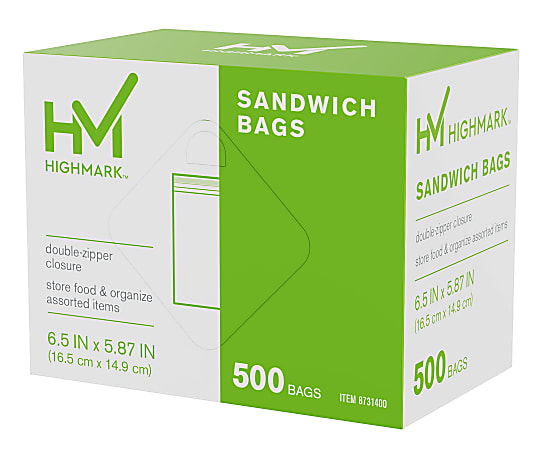 Highmark Plastic Storage Bags Sandwich Size Clear Pack Of 500 Bags ...