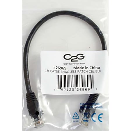 C2G 4ft Cat5e Ethernet Cable Snagless Unshielded UTP Black Category 5e ...