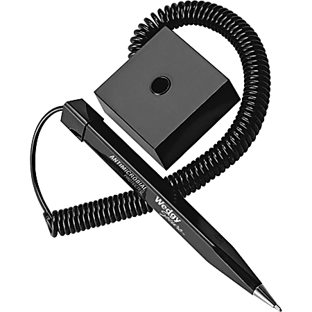 MMF Wedgy Secure Ballpoint Pen With Square Base 5 Coil Black Ink ...