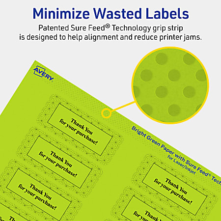 Avery Print To The Edge Labels With Sure Feed Technology And Easy Peel ...