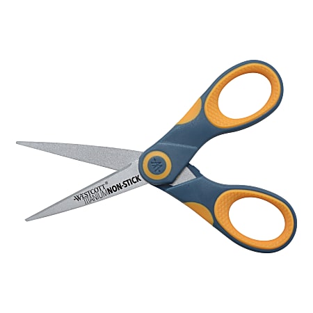 Westcott Titanium Bonded Non Stick Scissors 5 Pointed GrayYellow ...