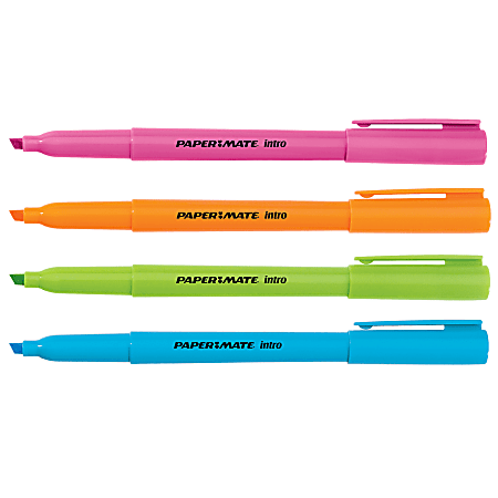 Paper Mate Intro Pen Style Highlighters Assorted Colors Pack Of 12 ...