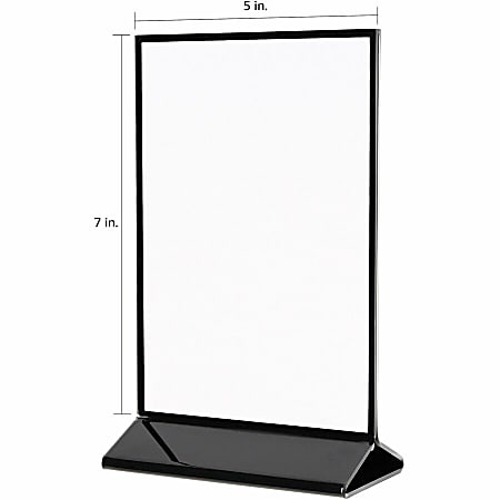 Deflecto Double Sided Sign Holder With Black Frame Base 7 H x 4 14 W ...