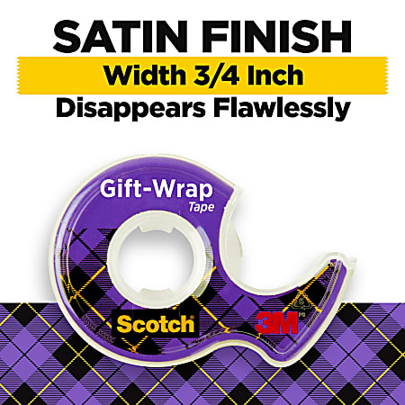 Scotch Satin Gift Wrap Transparent Tape 2 Tape Rolls 34 in x 600 in ...