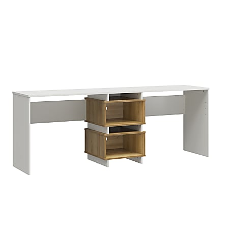 Ameriwood Home Novogratz Nelson 83 W 2 Way Computer Desk WhiteNatural ...