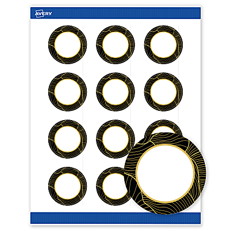Avery Printable Labels With Sure Feed Technology S00 ETJ Round 2 Matte ...