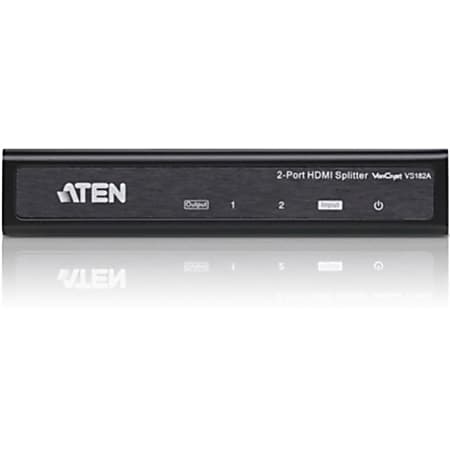 ATEN 2 Port HDMI Splitter 1 x HDMI In 2 x HDMI Out - Office Depot