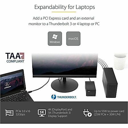 StarTech.com Thunderbolt 3 PCIe Expansion Chassis with DisplayPort PCIe ...