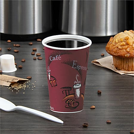 Solo Cup Paper Hot Cups 10 Oz. Maroon Carton Of 300 - Office Depot