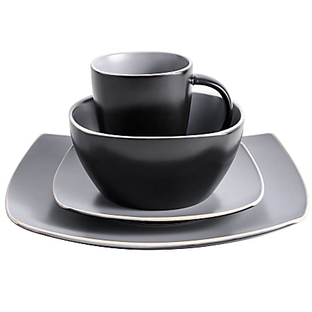 Gibson Home Soho Lounge 16 Piece Soft Square Stoneware Dinnerware Set ...