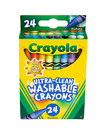 Crayola Washable Ultra Clean Crayons 6 14 Assorted Colors Pack Of 24 ...