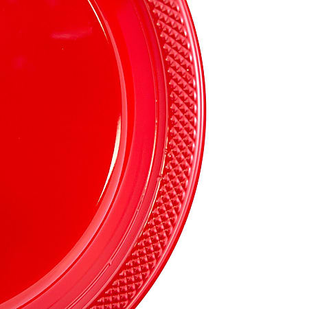 JAM PAPER Round Plastic Party Plates Small 7 inch Red 20Pack - Office Depot